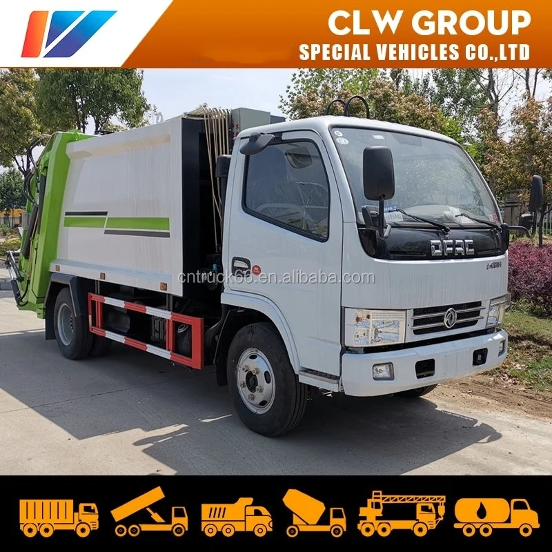 Dongfeng 5cbm/5000 Liters Self Loading And Discharging 3 Tons Compactor ...