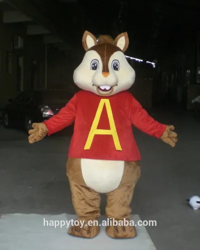 Alvin Chipmunk Cartoon Character Mascot Costume, High Quality Alvin ...