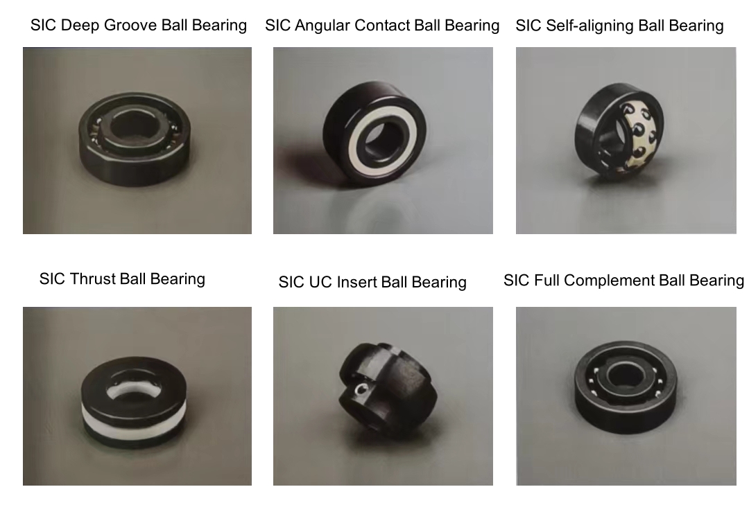 High Temperature Black Silicon Carbide Sic Ceramic Bearings 6000-6007 ...