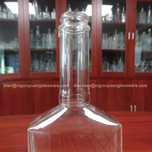 700cc Long Neck Liquor Glass Bottle Vodka Bottle With Decor, High ...