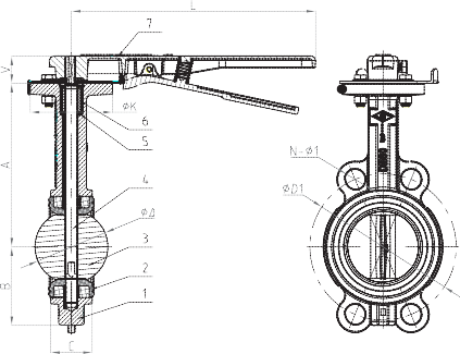 Bs En 593 Wafer Butterfly Valve, High Quality Bs En 593 Wafer Butterfly ...