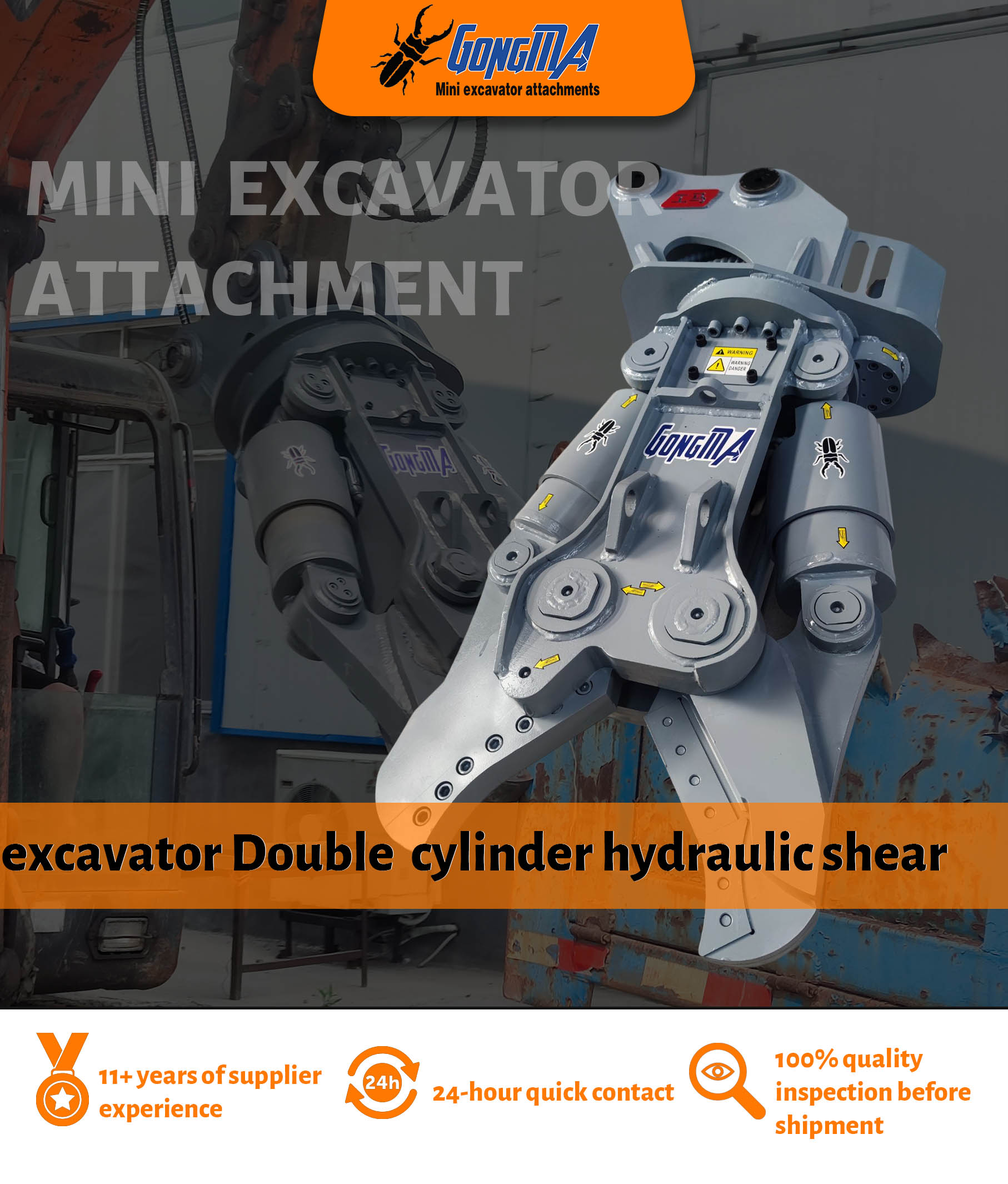 Hydraulic Excavator Demolition Shear For Steel Cutting And Scrap Metal ...