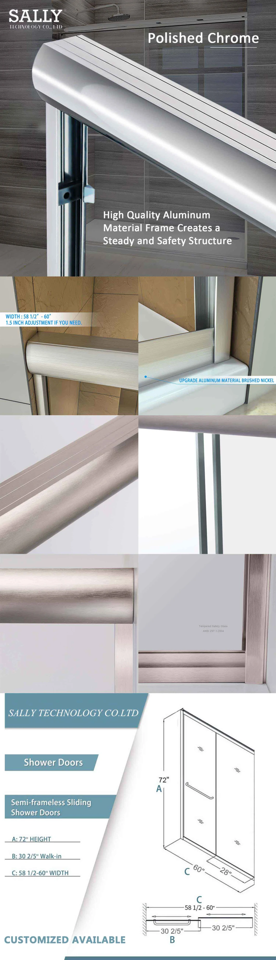 Sally Slide Sliding Bypass Door Bathroom Shouer คุณภาพสูง Sally Slide ...