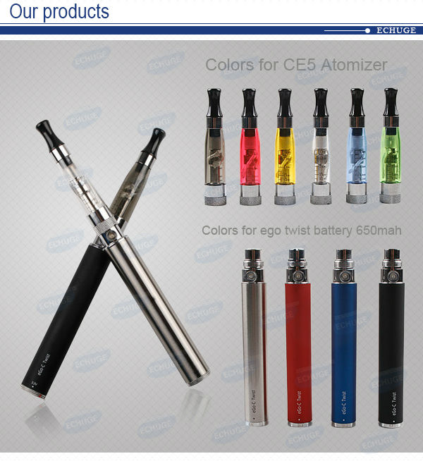 Unique E Cig Usb Charger Ego C Twist Battery With Ce5+ Atomizer, High ...