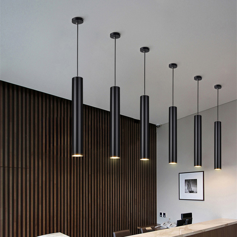 Modern Aluminum Long Tube Led Pendant Lights For Kitchen Island, High ...