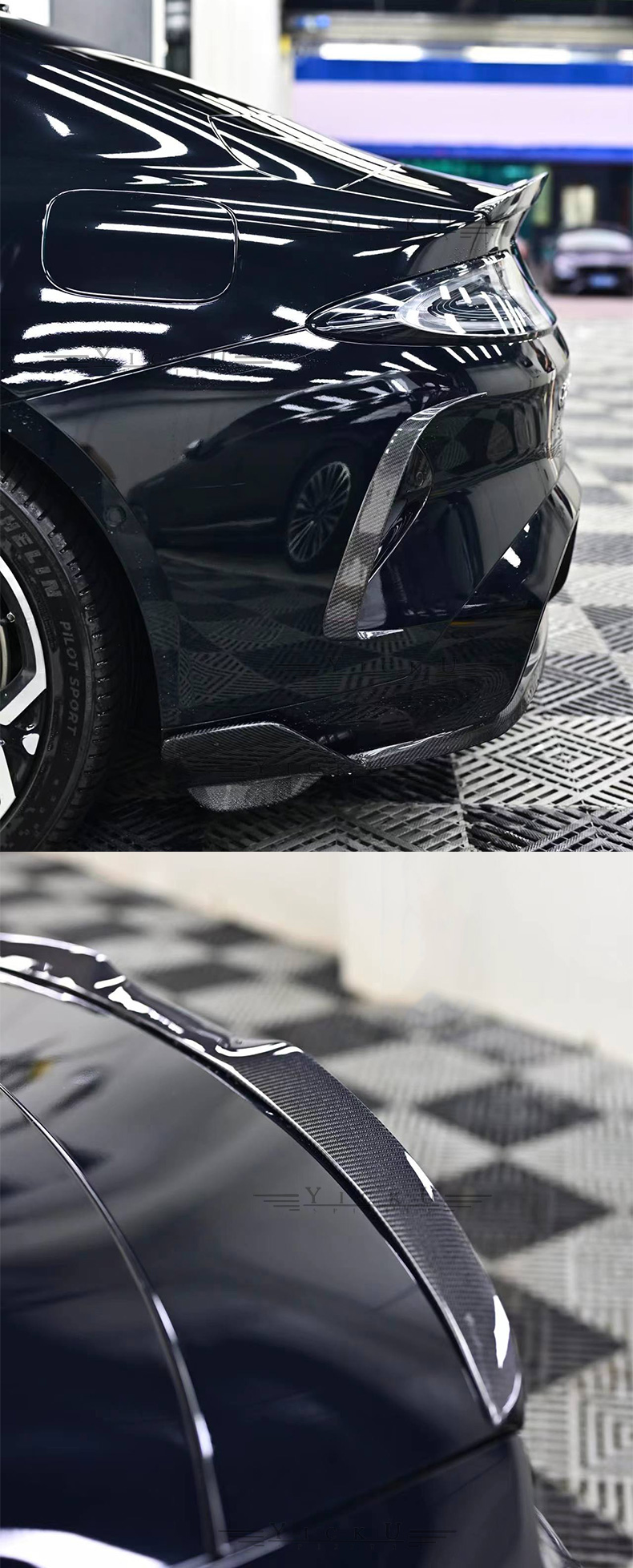 Xiaomi Su7 Carbon Fiber Body Kit: Front Shovel, Rear Lip, Side Skirt ...