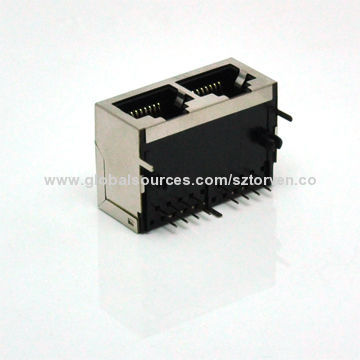 Rj45 Connector Side Entry Modular Jack, 1x2, Shielded, Available In 1x1 ...