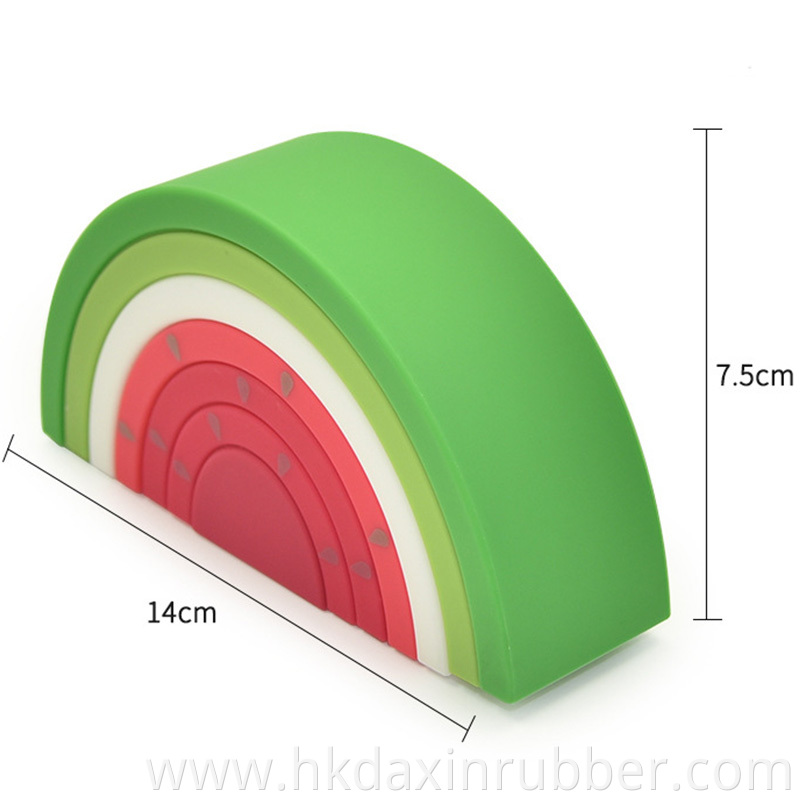 China Silicone Rainbow Stacking Building Blocks Toys Kids EDU ...