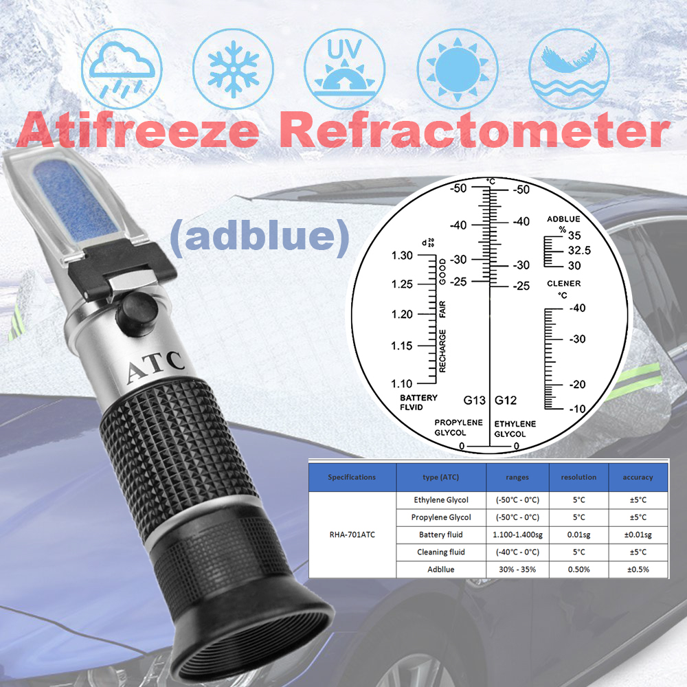 Refractometer Antifreeze Tester 5in1 Glycol And Adblue 30-35% For Car ...