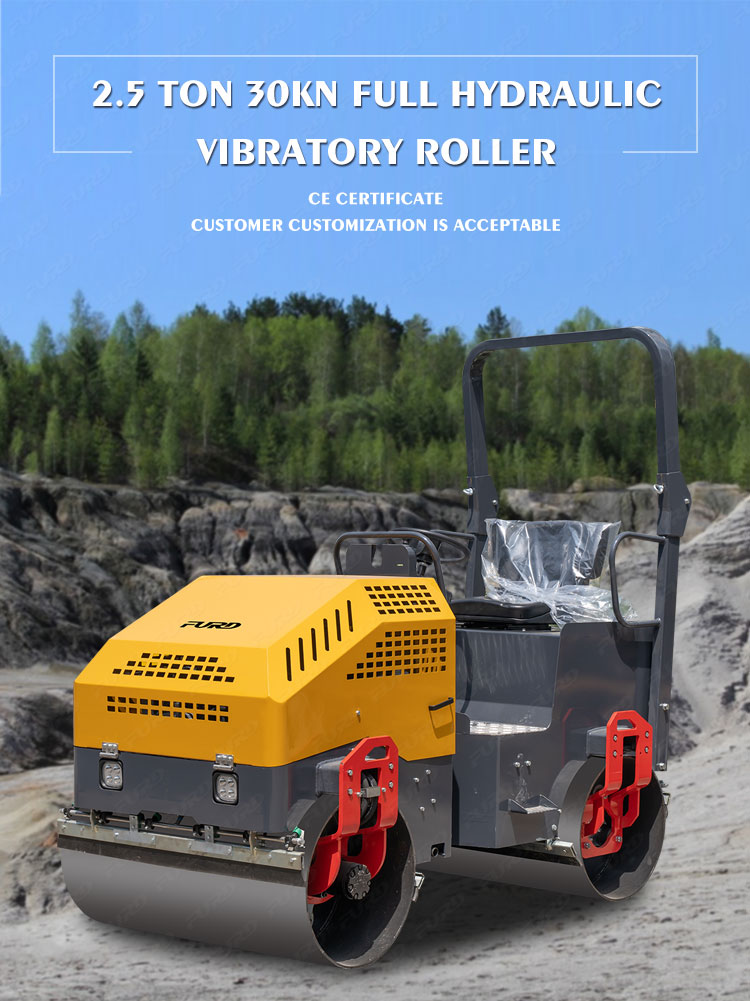 2.5 Ton Double Drum Road Roller Ride-on Soil Compactor, High Quality 2. ...