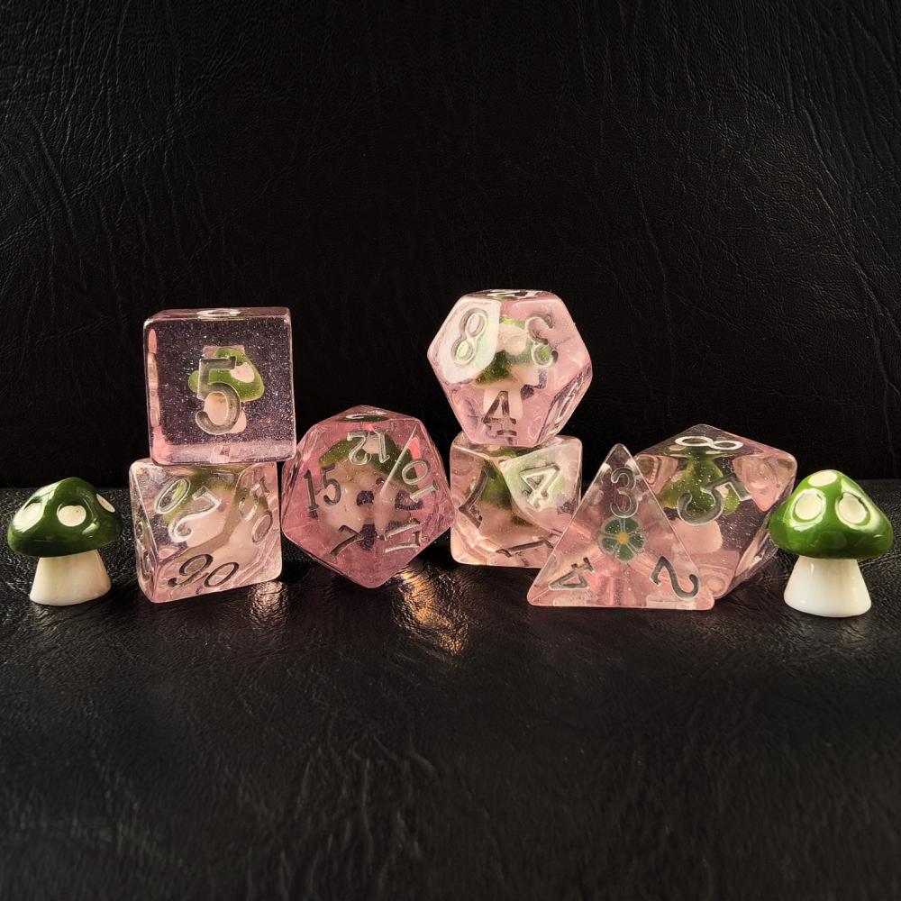 Mushroom 7PCS DND Polyhedral Dice Set, Cartoon Mushroom Dice for Role ...
