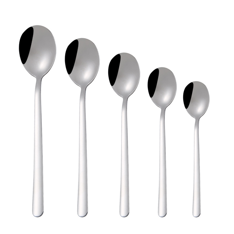 5 Sizes Korean Stainless Silver Dinner Spoon, High Quality 5 Sizes ...