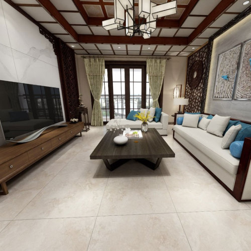 White Gloss Marble Effect Porcelain Floor Tiles High Quality White