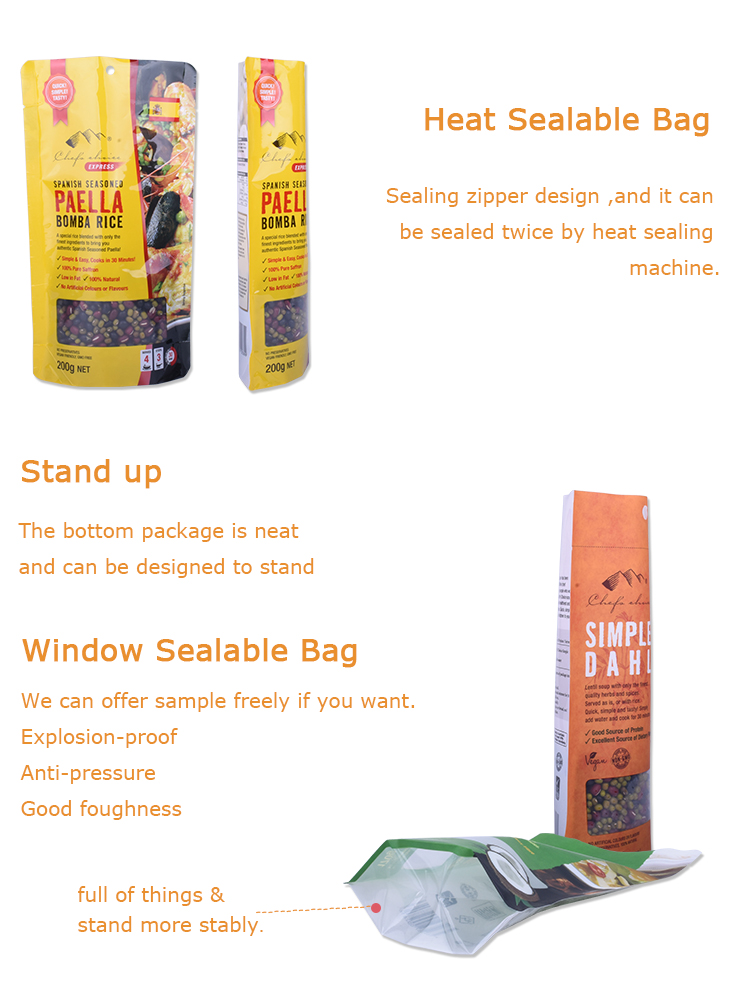 Doypack Food Grade Packaging Heat Sealed Pouch, High Quality Doypack ...