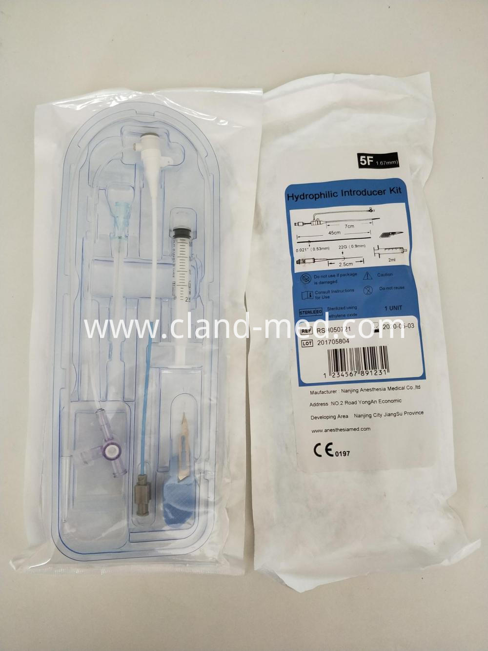 4-6F Disposable Medical Hydrophilic Introducer Sheath Kits China ...