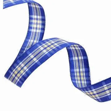 Blue Edge Plaid Ribbons, Used For Garment Decorations, Made Of 100% ...