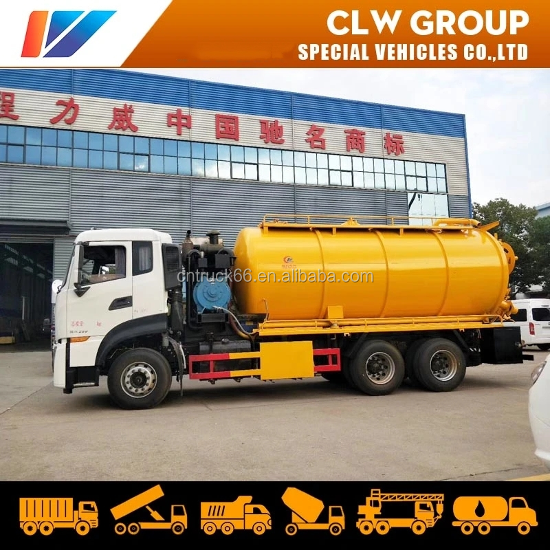 10 Wheels Septic Tank Truck 16cbm Vacuum Sewage Suction Vehicle Sewer ...