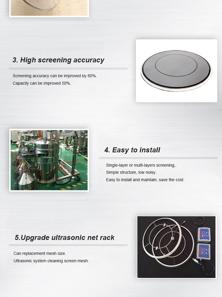 Ultrasonic Vibratory Sieve For Aluminum Powder With Automatic Cleaning ...