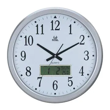 Wall Clock With Thermo And Hygro, Lcd Clock To Display Date And Week ...