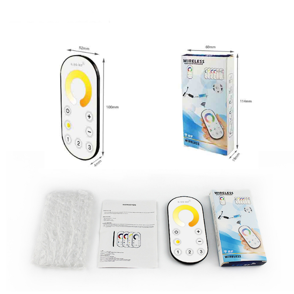 Dc12-24v Rf2.4g Ultra-thin Touch Color Temperature & Rgb Led Controller ...