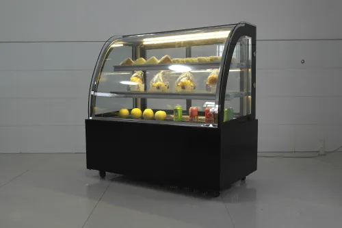Curved Glass Bread Display Fridge Showcase, High Quality Curved Glass ...