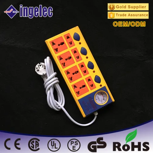Multi 5 Pin Electric Power Strip With Voltmeter , Independent Switch ...