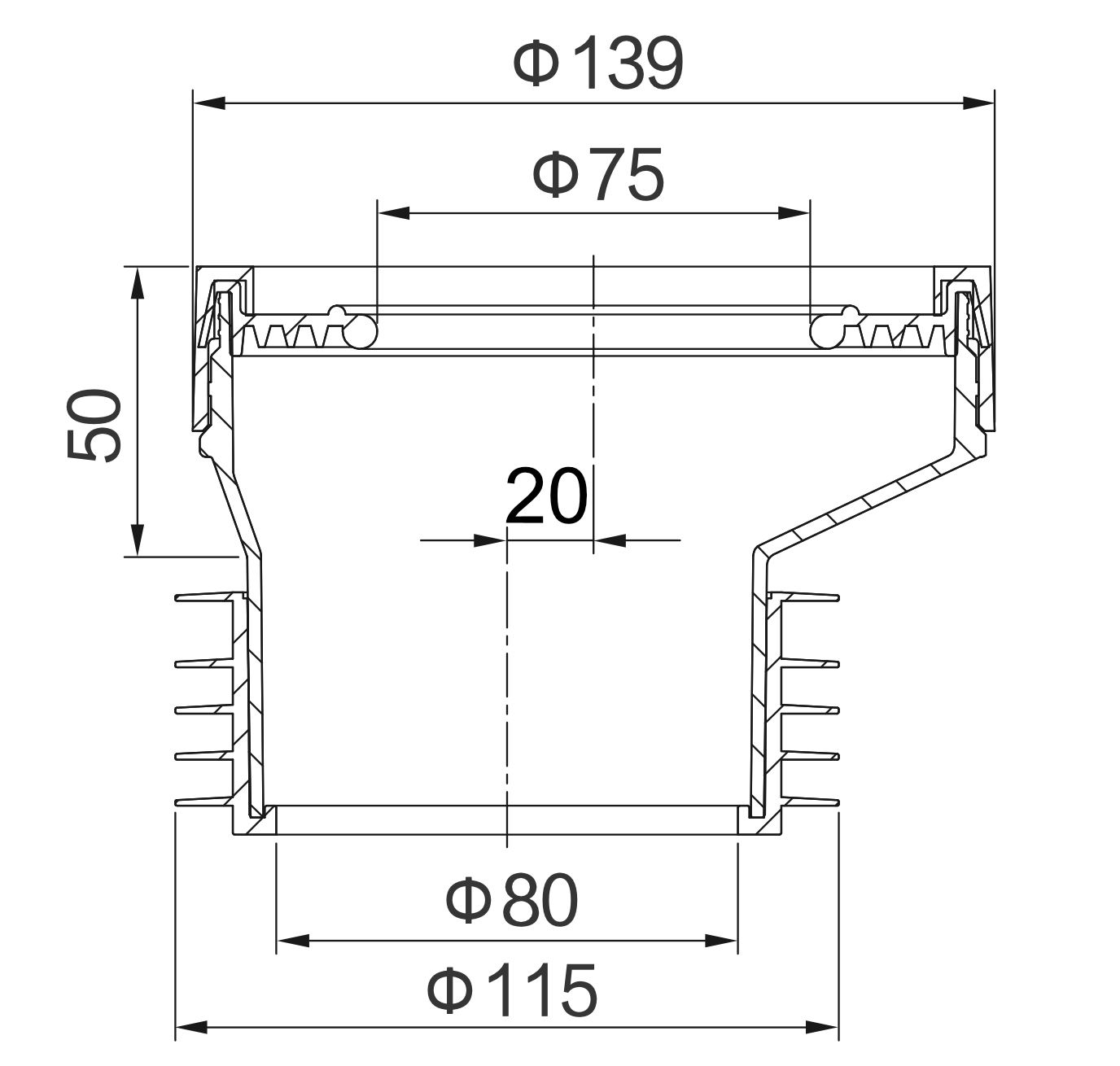 Toilet Adaptor Waste Pipe Connector - Rough-in Adapter For Toilet Pan ...