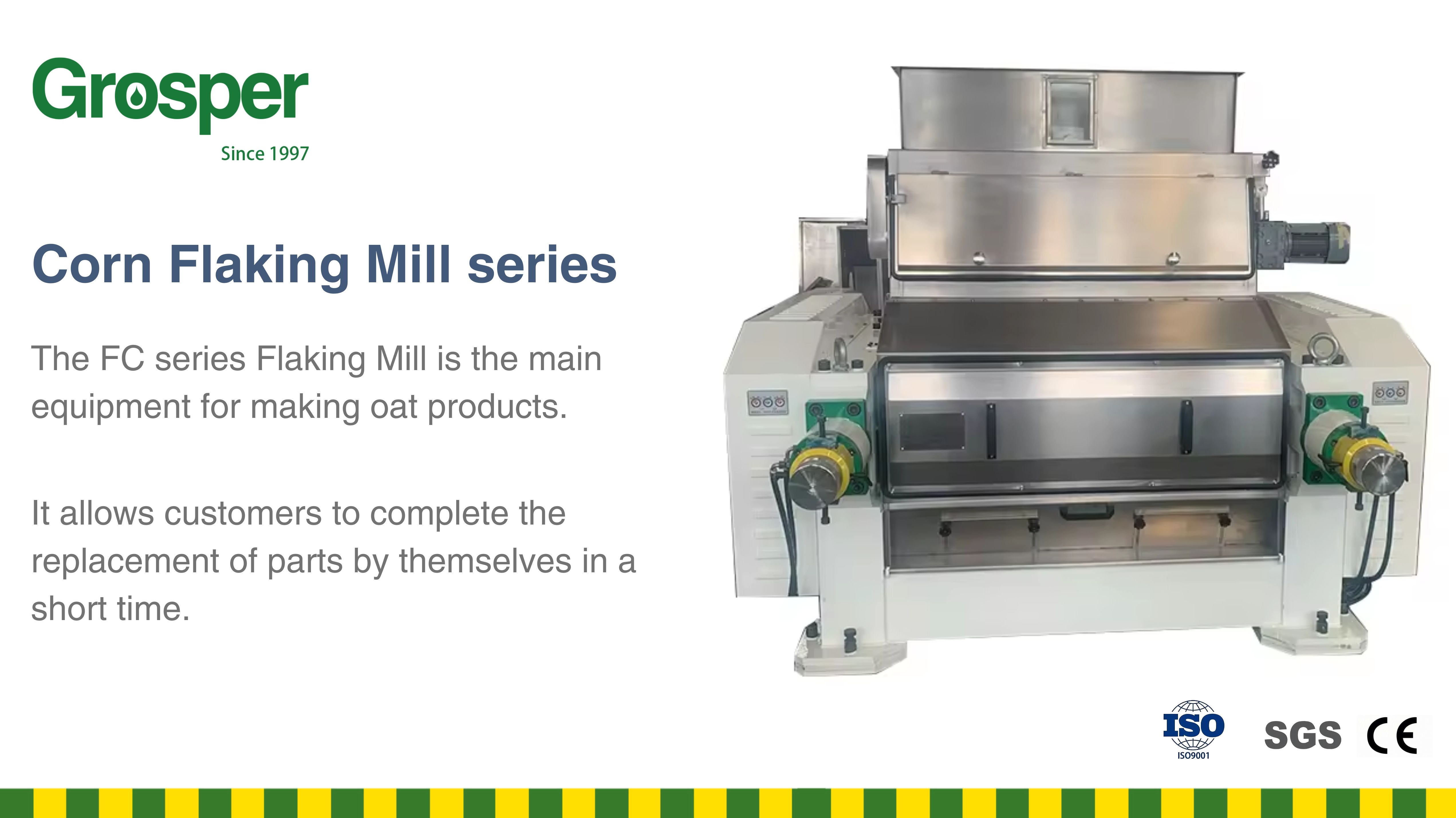 Grosper Steam Corn Flaker Machine Fc6150f - 74kw Corn Flaking Mill For ...