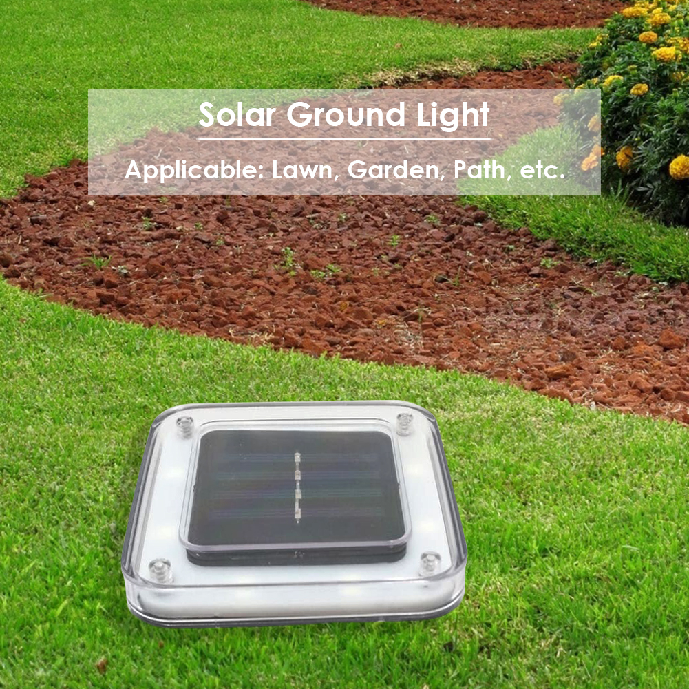 8 Led Square Solar Ground Light Outdoor Garden Path Floor Buried ...