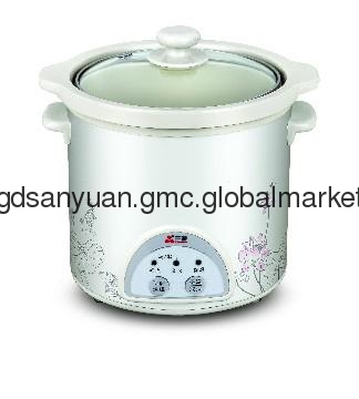 White Ceramic Transparent Lid Slow Cooker, High Quality White Ceramic ...