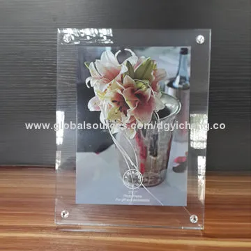 L-shaped Acrylic Photo Frame With 4pcs Magnet, High Quality L-shaped ...