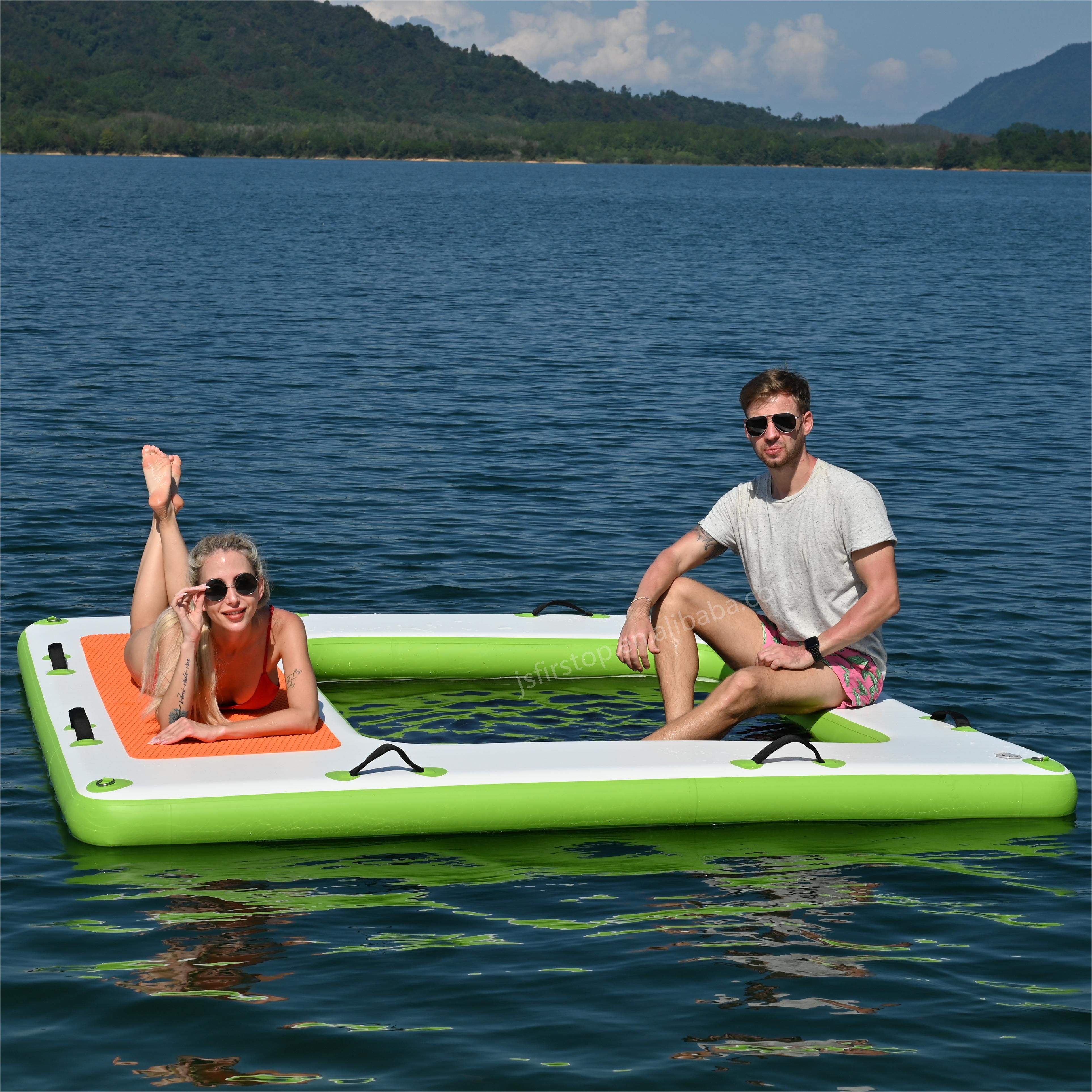 Outdoor Floating Inflatable Swimming Platform - Inflatable Pool Pontoon ...