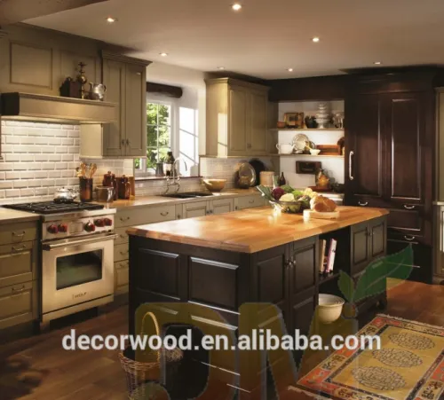 Frameless Rta Cherry Glazed Solid Wood Best Kitchen Cabinets, High ...