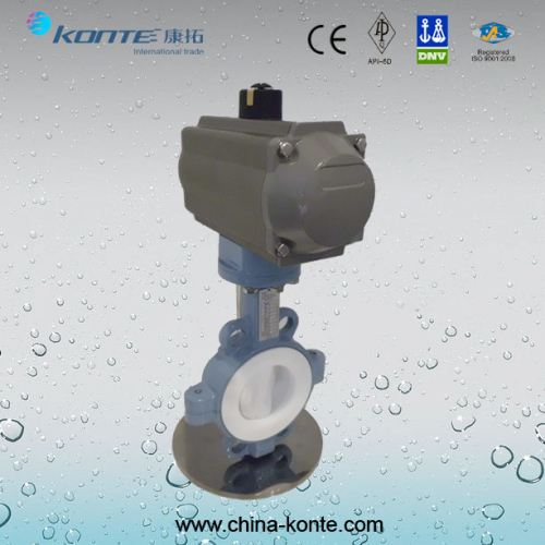 D671f-16c Pneumatic Wafer Butterfly Valve (full Ptfe-lining), High Quality D671f-16c Pneumatic ...