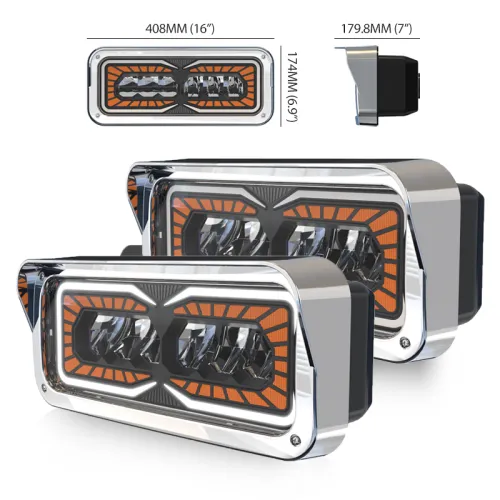 16*7 Inch Combo Light Truck Light Kenworth Led Driving Lamp 35w 12/24v ...