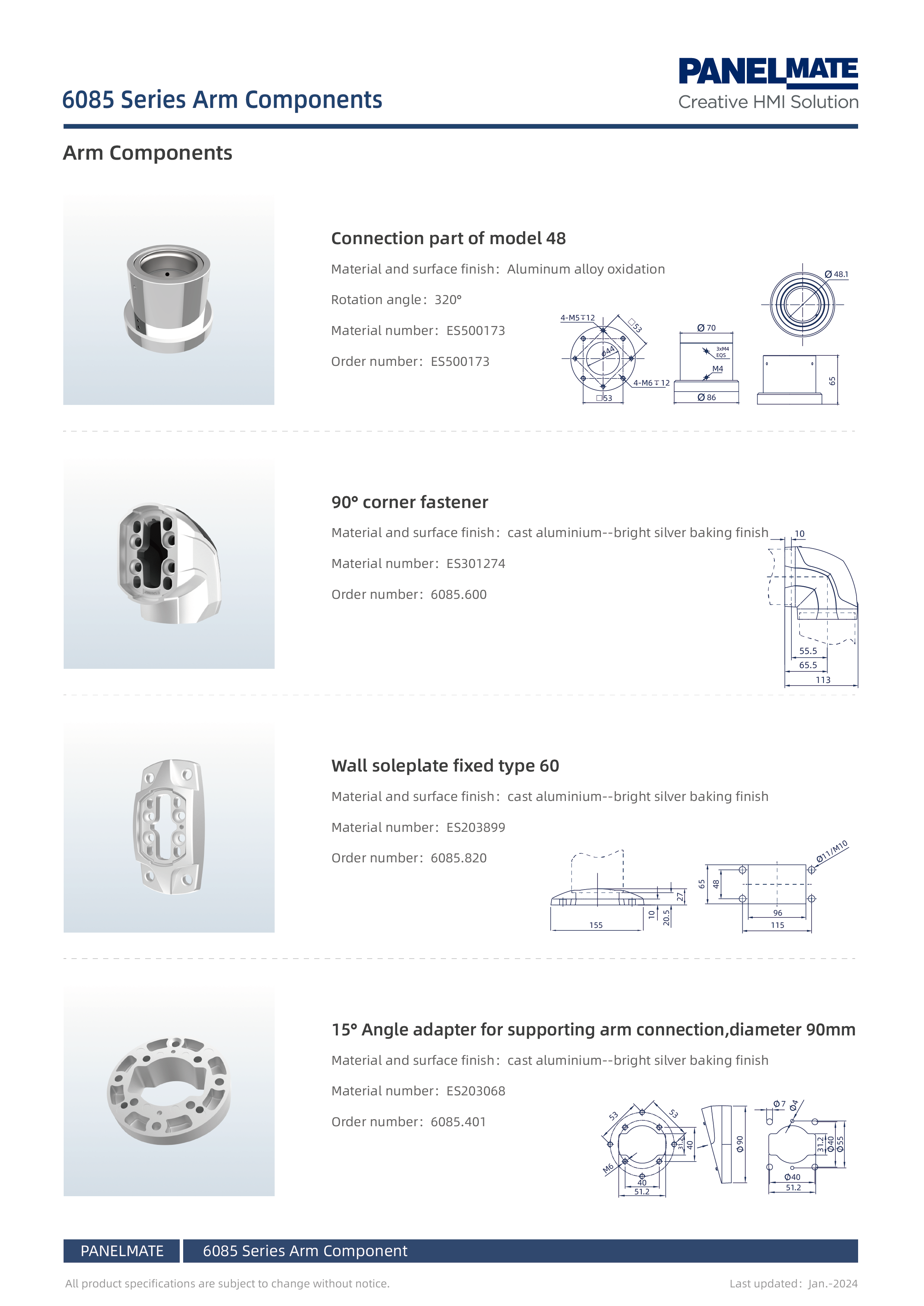 Model 6085.820 Wall Soleplate Fixed Type 60 For Arm-mounted Panel And ...
