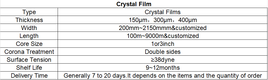 Pet Clear Crystal Laminating Film, High Quality Pet Clear Crystal ...