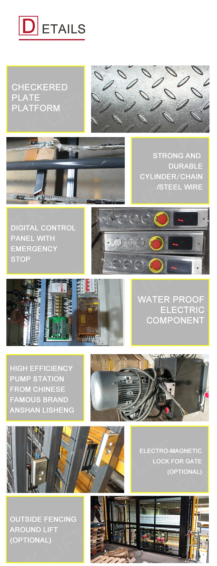 Electric Hydraulic Guide Rails Goods Cargo Lift Price, High Quality ...