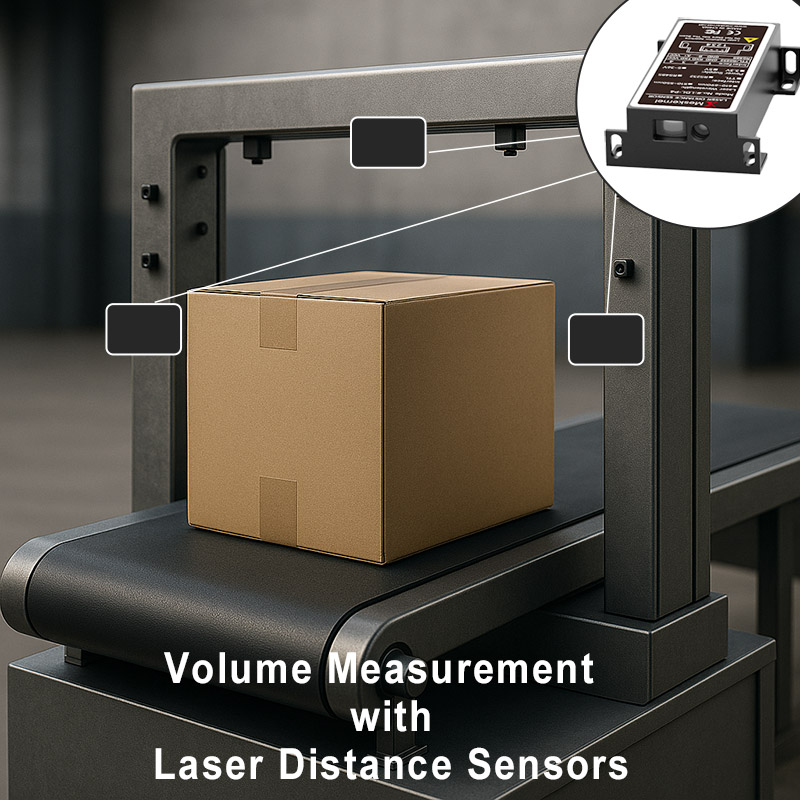 Accurate Volume Measurement on Conveyor Lines Using Laser Distance Sensors