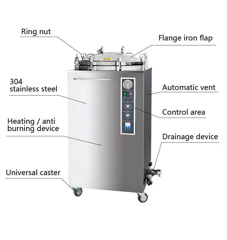 Laboratory Vertical Pressure Steam Sterilizer Autoclave 35l To 150l ...
