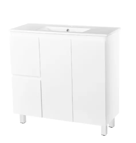 Pvc Gloss White Freestanding Vanity Cabinet With Sink, High Quality Pvc ...