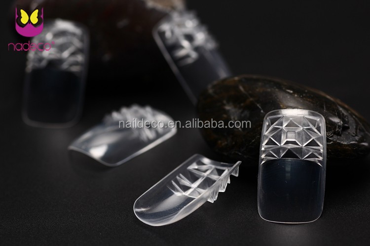 Nadeco Full Cover Acrylic Design Mixing Colors Glass Artificial Nails ...