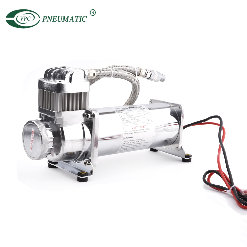 Dc12v 200psi Mini Chrome Car Air Suspension Compressor Pump, High ...