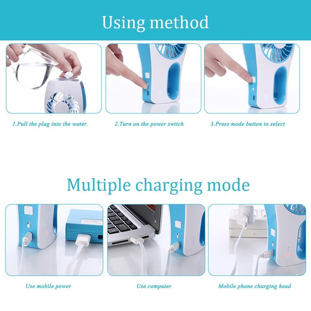 Summer Water Usb Electrical Rechargeable Fan With Mist, High Quality ...
