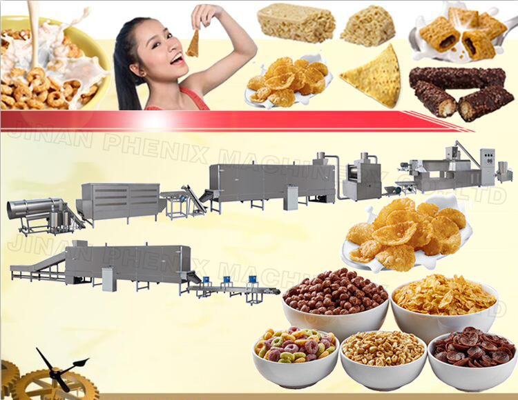 Kellogg's Corn Maize Flakes Production Line: Multifunctional Extruder ...