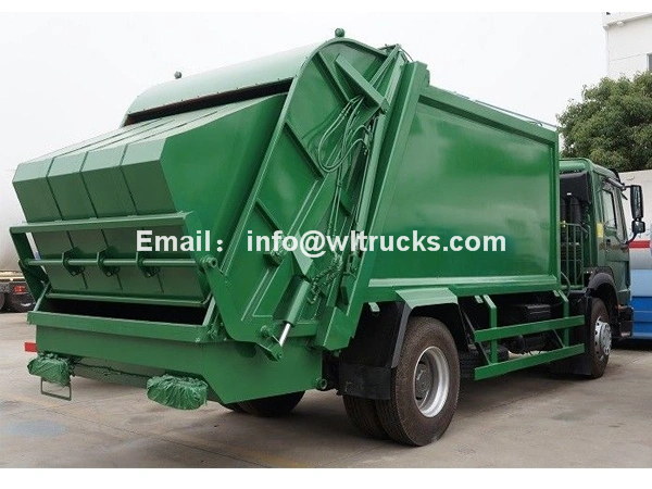 Howo 12m3 Waste Management Trash Truck, 12cbm Rear Loader Trash ...