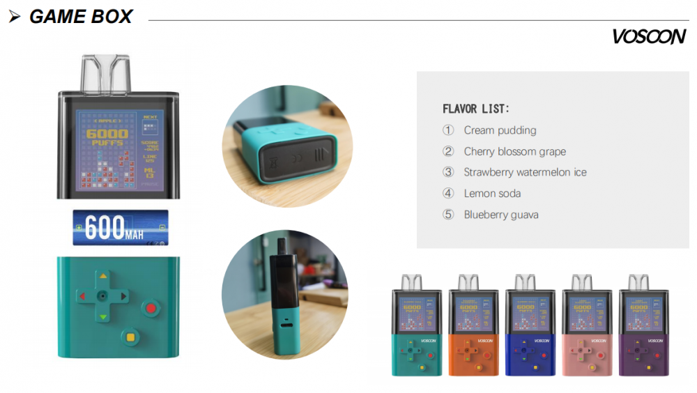 Vosoon Game Box 7000puffs Toplaceable Pod Disposerive Vape คุณภาพสูง ...