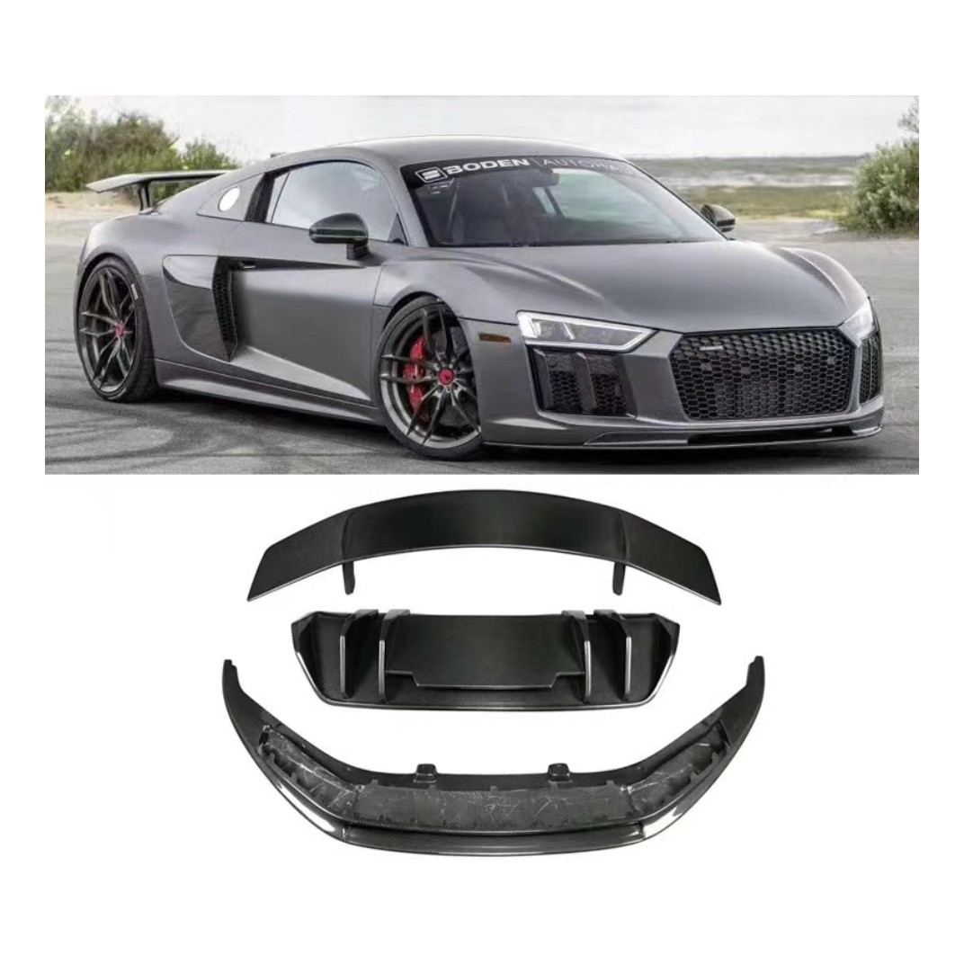 V Style Carbon Fiber Body Kit For 2016-2018 Audi R8 Upgrade Kit With ...