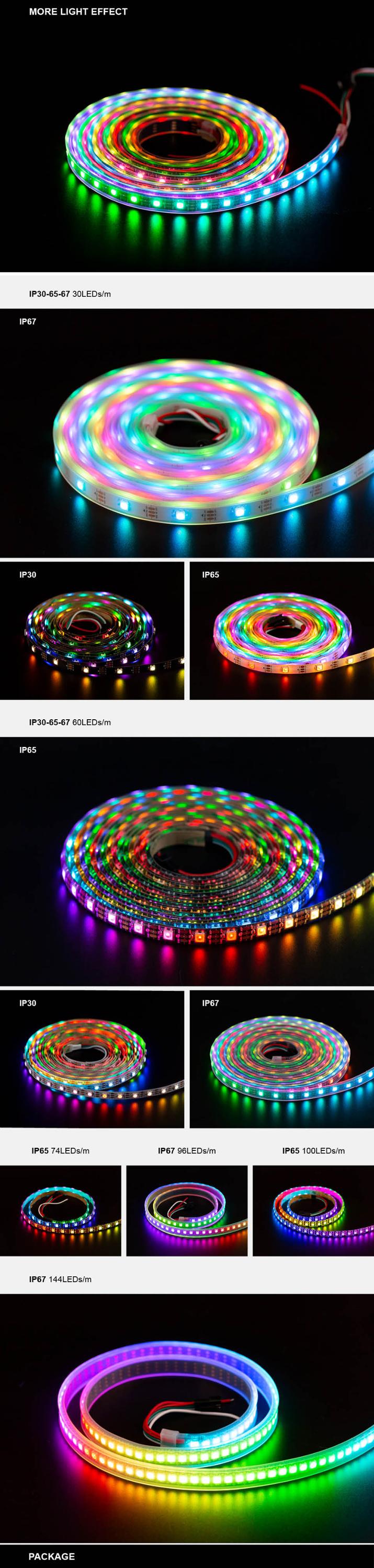 Ul Listed Ws2812b Led Pixel Strip Light - Black Pcb, Ip30 Waterproof ...