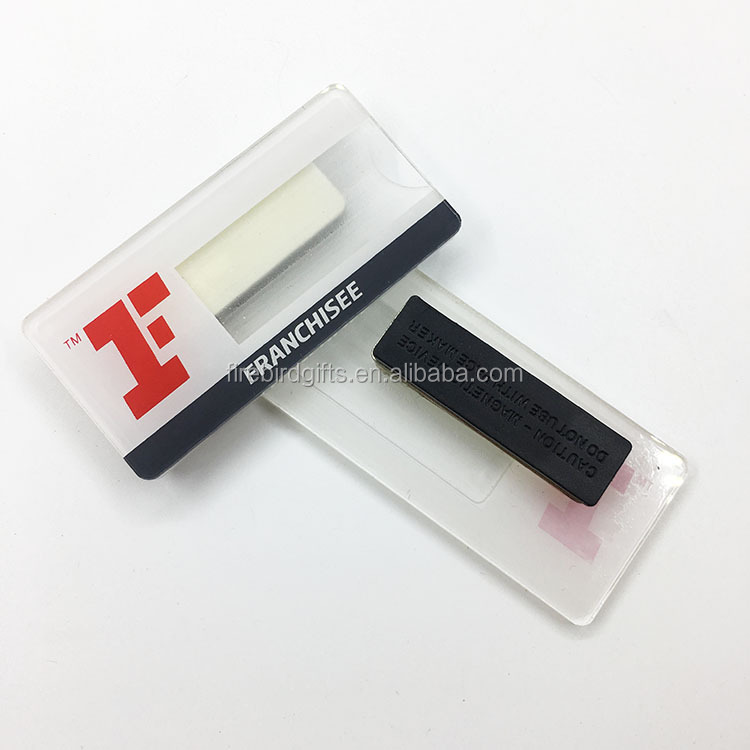 Custom Epoxy Plastic Name Badge With Changeable Staff Window, High ...